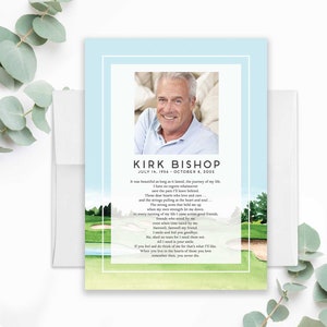 Golf Funeral Ideas, Memorial Poem Tribute Card Funeral Template Photo ...