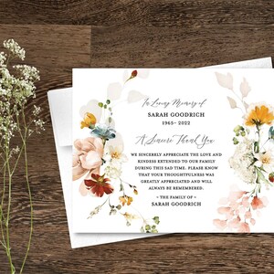 Sympathy Acknowledgement Cards, Funeral Thank You and Bereavement Notes ...