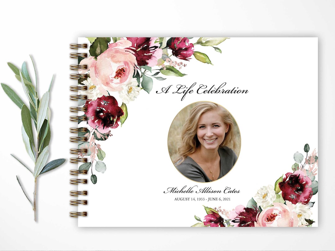 Funeral Guest Book, A Life Remembered Memorial Service Guest Book ...