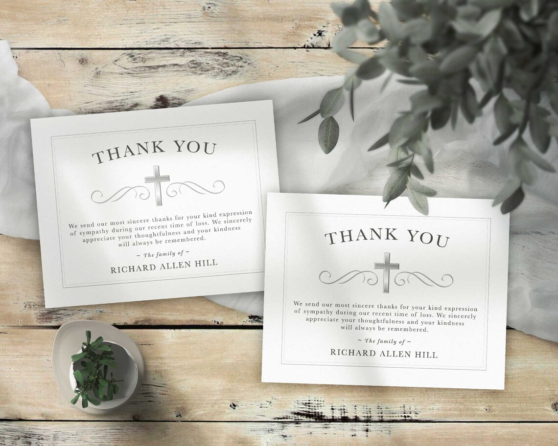 Sympathy Acknowledgement Cards, Funeral Thank You and Bereavement Notes ...