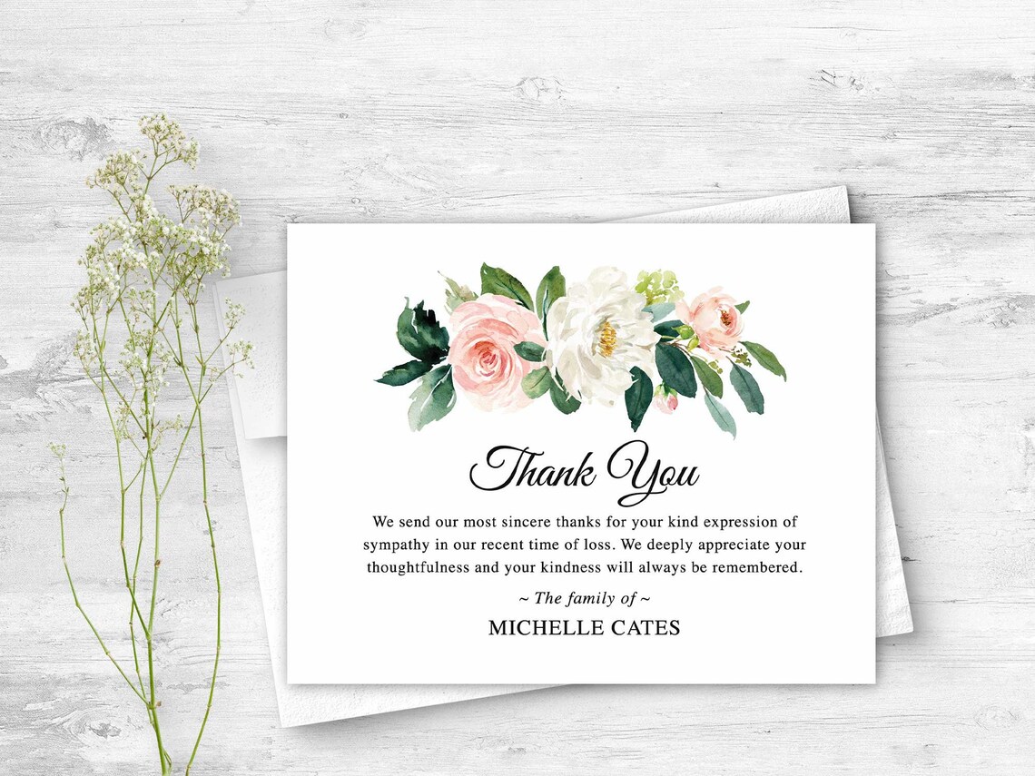 Sympathy Acknowledgement Cards, Funeral Thank You and Bereavement Notes ...