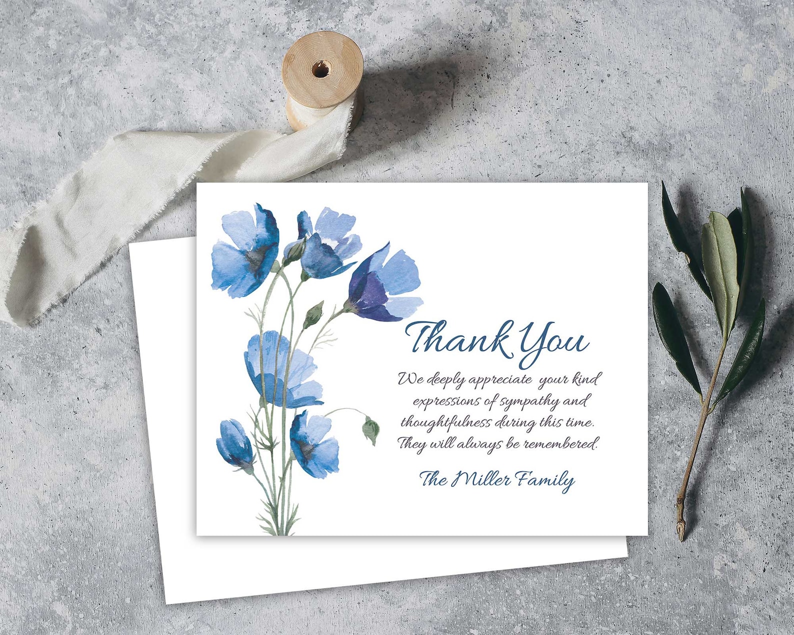 Sympathy Acknowledgement Cards Funeral Thank You and - Etsy