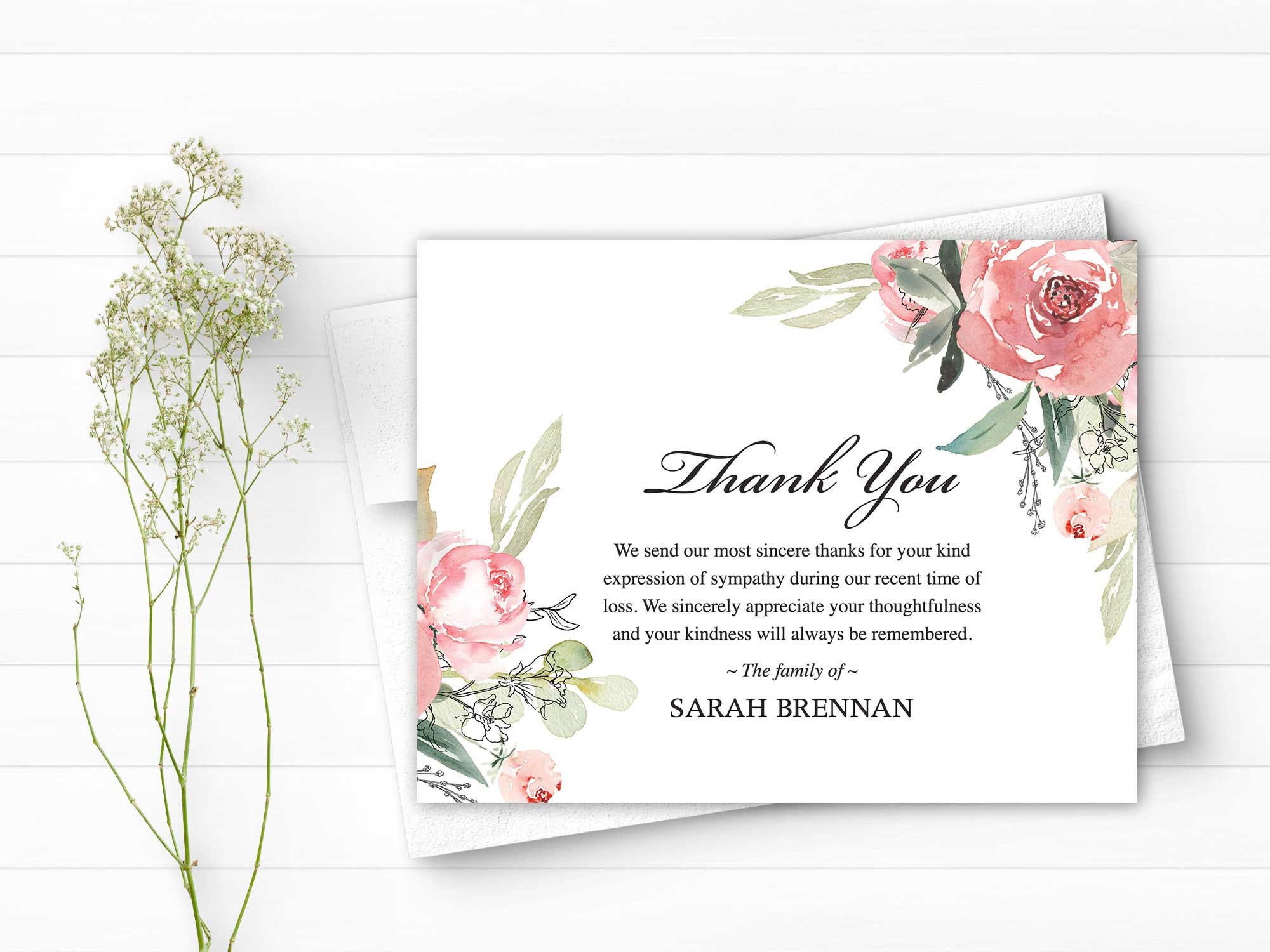 Sympathy Acknowledgement Cards Funeral Thank You and | Etsy