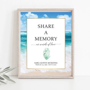 Funeral Share a Memory Sign, Printable Celebration of Life Favorite ...