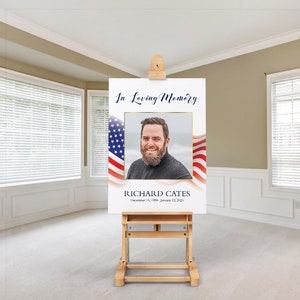 Welcome Sign Celebration of Life Funeral Sign Poster Military American ...