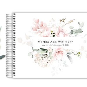 Memorial Service Guest Book A Life Remembered Funeral Guest - Etsy