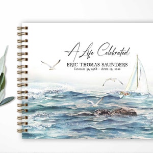 Funeral Guestbook Remembrance Guest Book Memorial Sign in Personalized ...