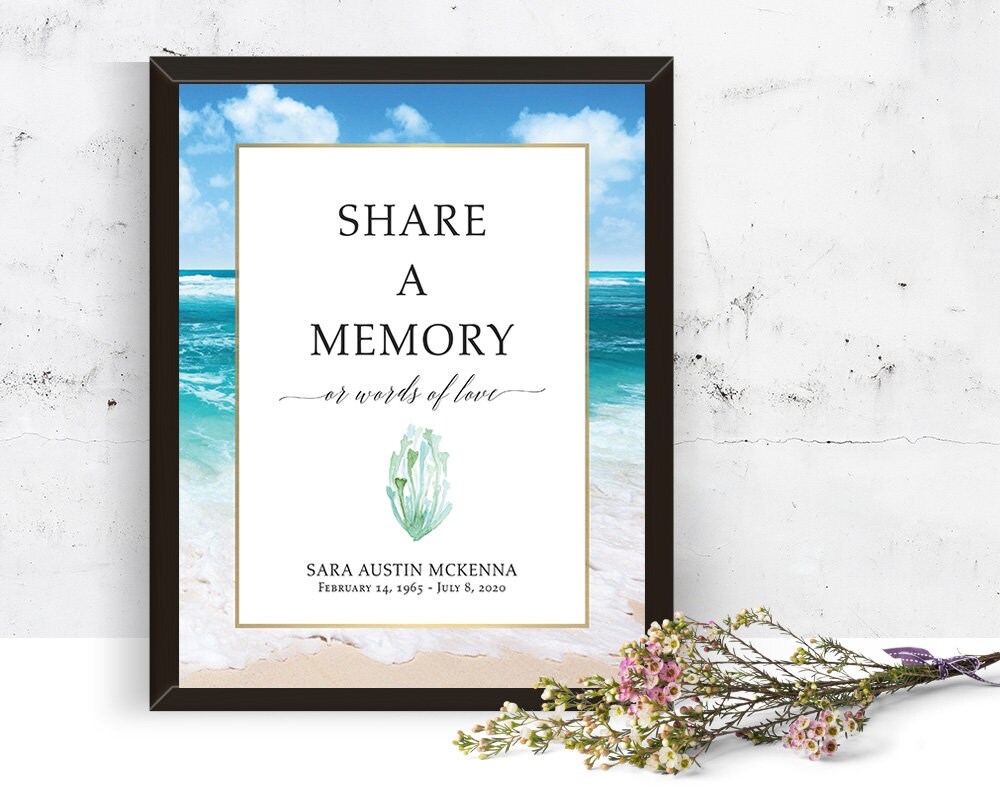 Funeral Share a Memory Sign Printable Celebration of Life | Etsy