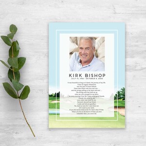 Golf Memorial Card, Photo Poem Tribute, Celebration of Life (digital ...