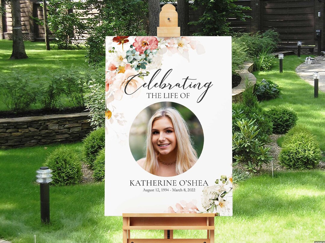 Celebration of Life Welcome Sign, Funeral Welcome Sign, Obituary ...