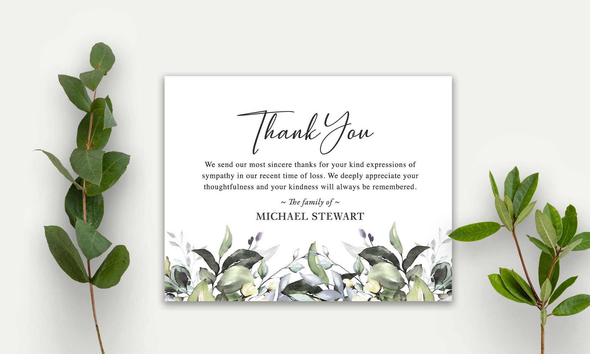 Funeral Thank You Cards Printable Funeral Thank You Notes - Etsy
