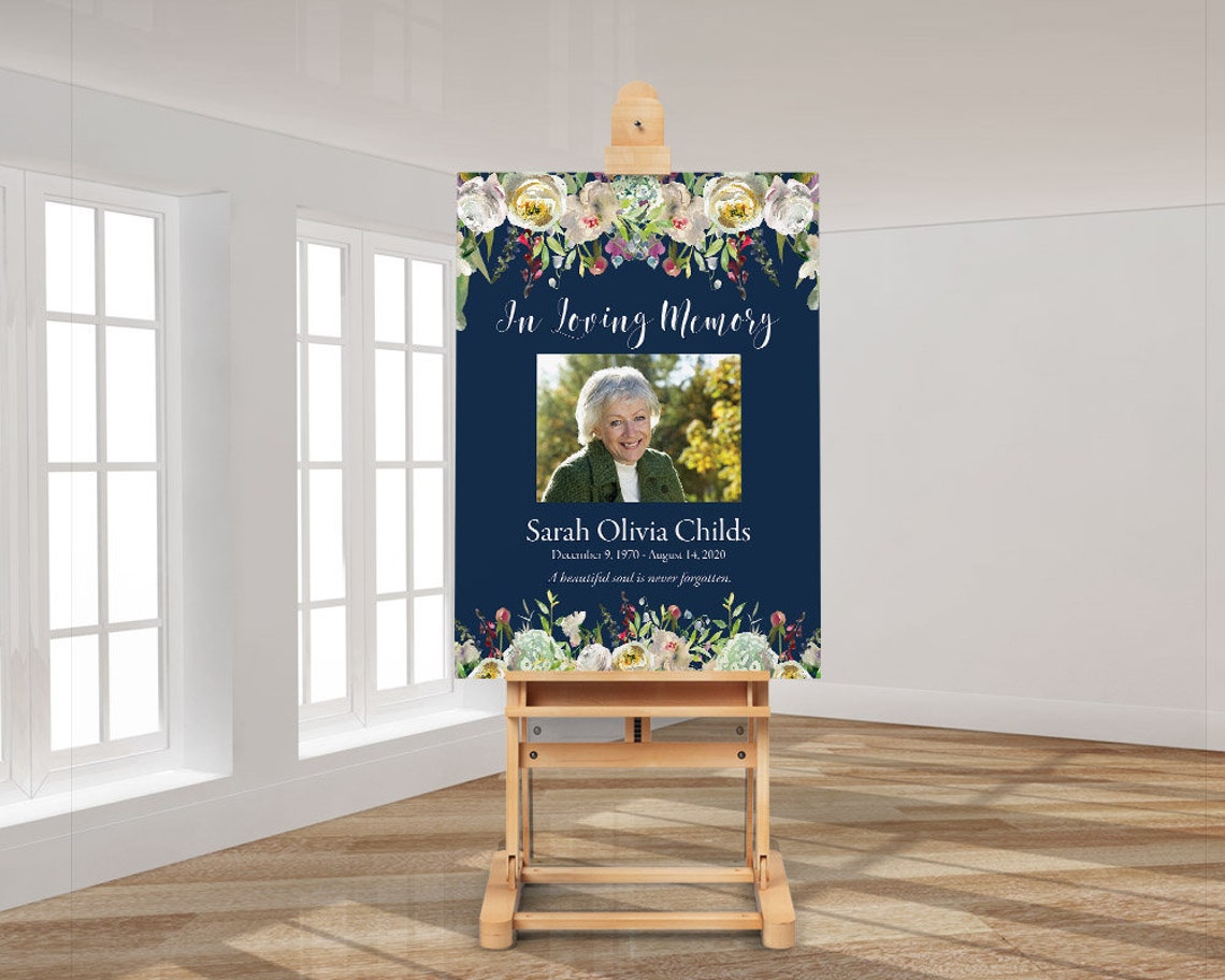 Funeral Picture Display Welcome Sign for a Celebration of | Etsy
