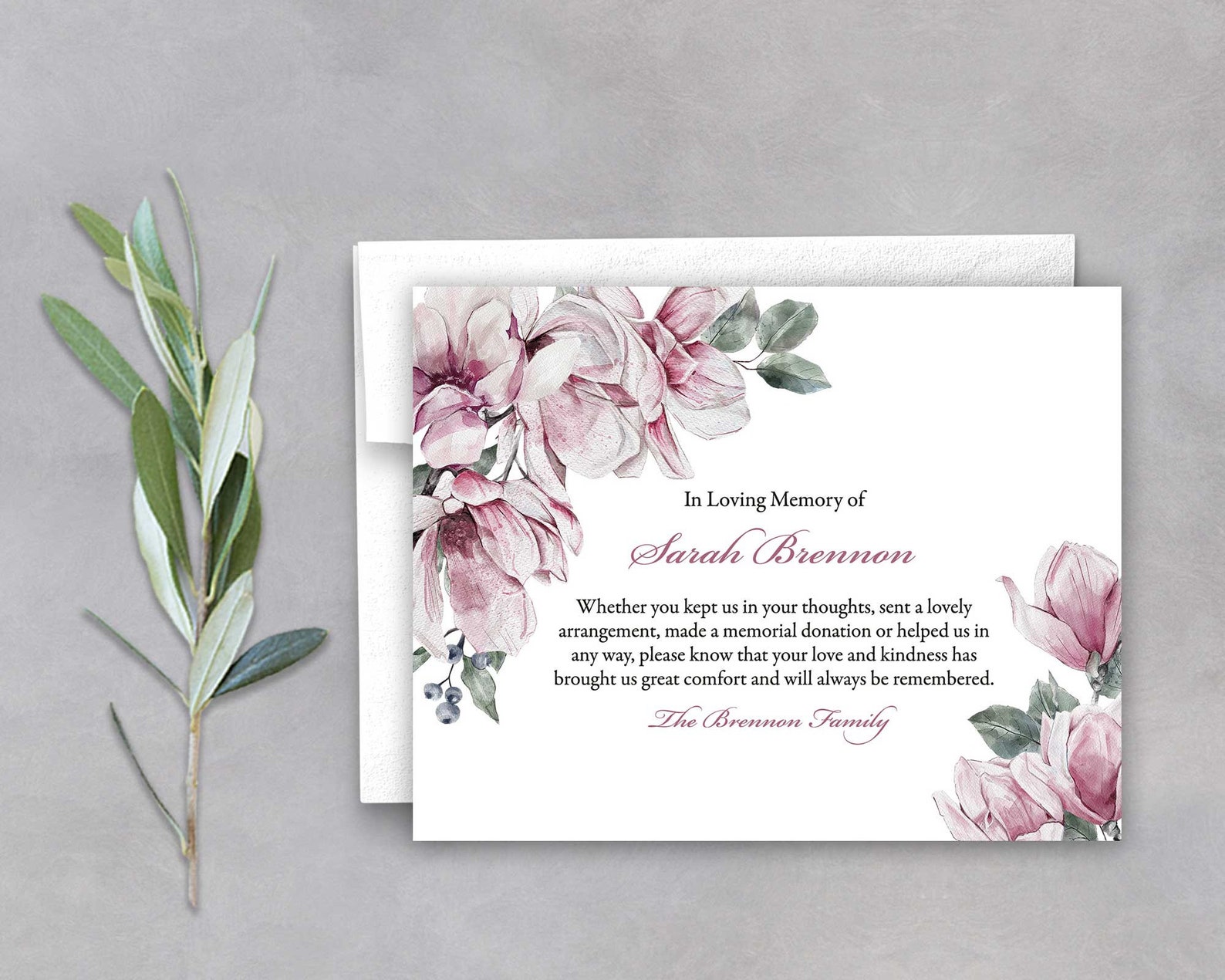 Sympathy Acknowledgement Cards Funeral Thank You and - Etsy