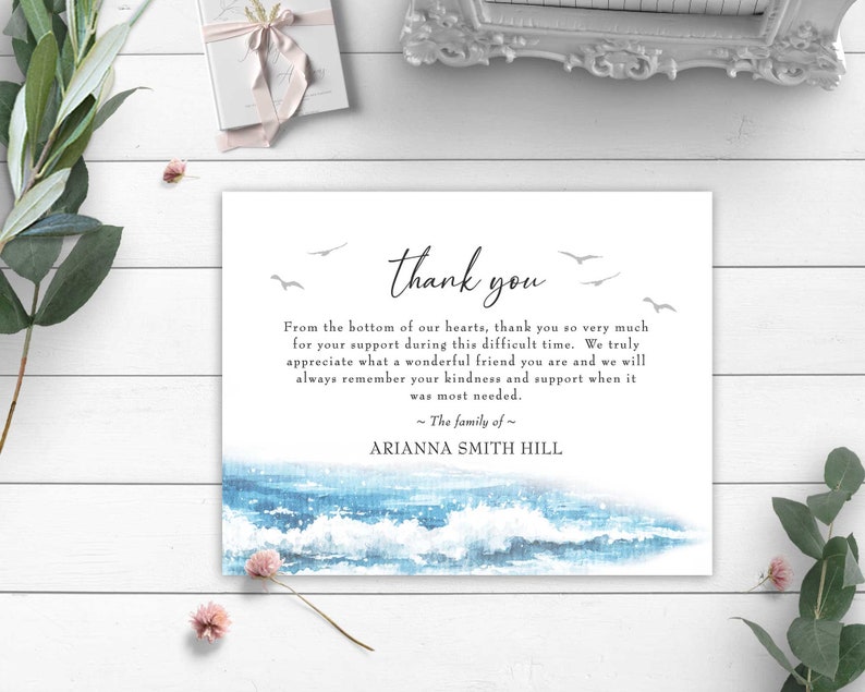 Sympathy Acknowledgement Cards, Funeral Thank You and Bereavement Notes ...
