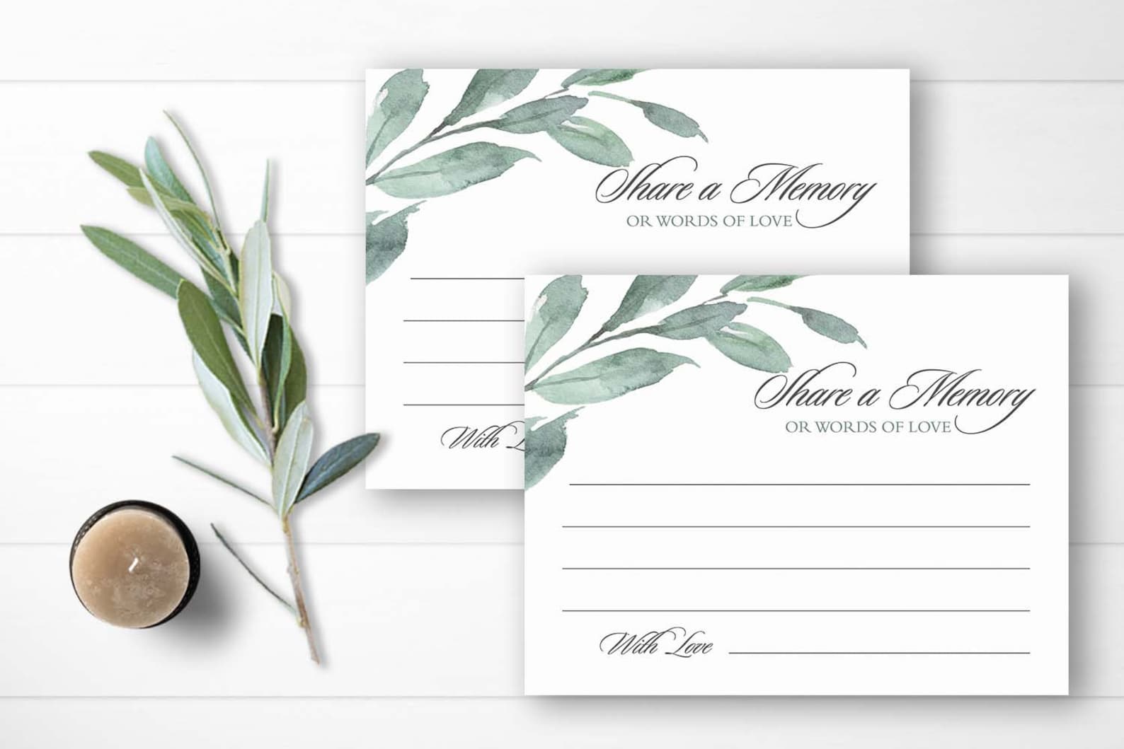 Share a Memory Card Printable, Share a Memory or Words of Love Card ...