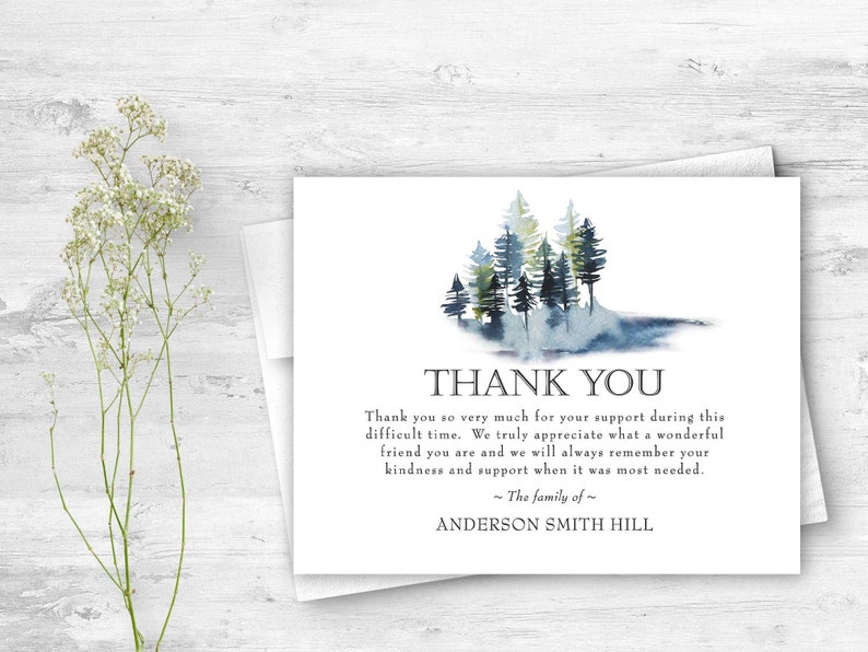 Sympathy Acknowledgement Cards, Funeral Thank You and Bereavement Notes ...