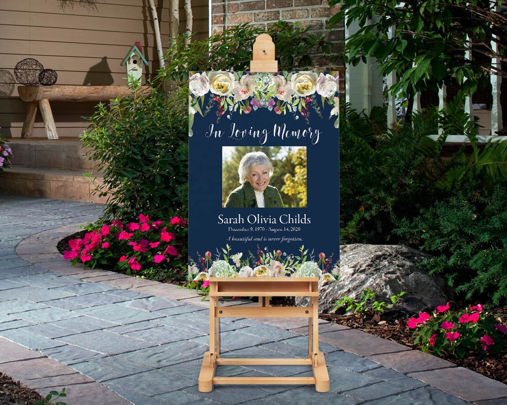 Funeral Picture Display Welcome Sign for a Celebration of - Etsy
