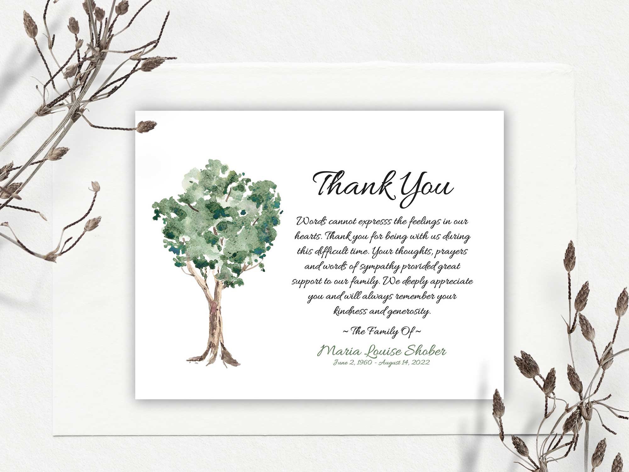 Sympathy Acknowledgement Cards Funeral Thank You and - Etsy