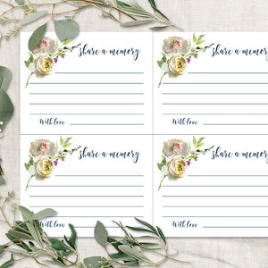 Share a Memory Card Funeral Printable Share a Memory Favorite Memories ...