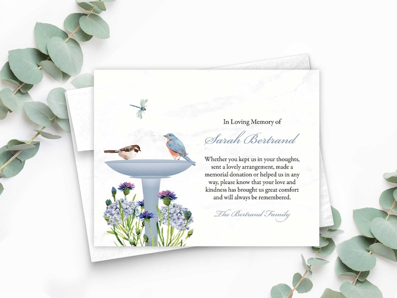 Sympathy Acknowledgement Cards, Funeral Thank You and Bereavement Notes ...