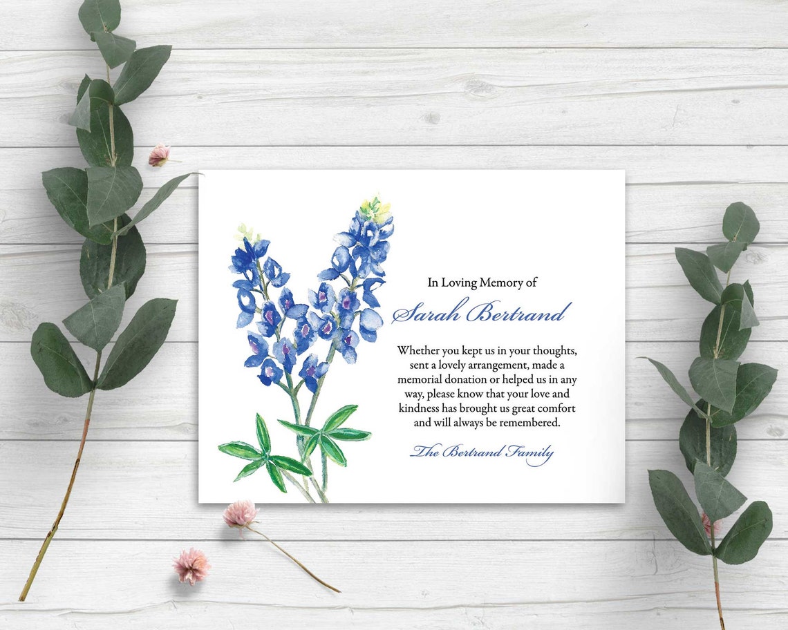 Funeral Acknowledgement Card Template Sympathy Acknowledgement - Etsy