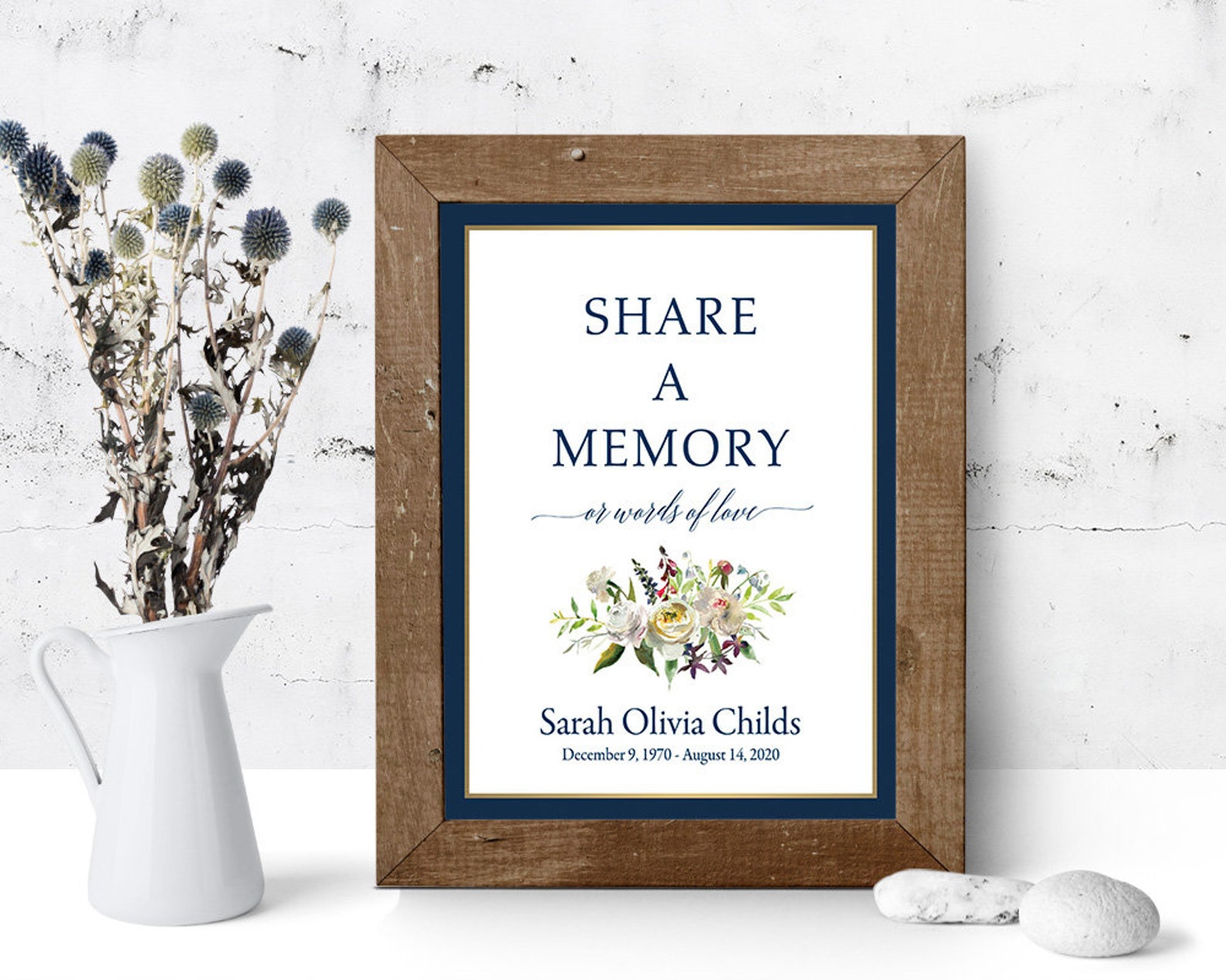 Please Share A Memory, Forever in Our Hearts Funeral Poster, Funeral ...