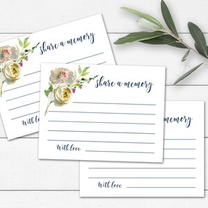 Share a Memory Card Funeral Printable Share a Memory Favorite Memories ...