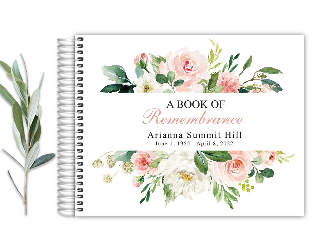 Memorial Service Guest Book A Life Remembered Funeral Guest - Etsy