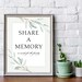 Share a Memory Sign for a Funeral Decor, Remembrance Share a Memory 8 X ...