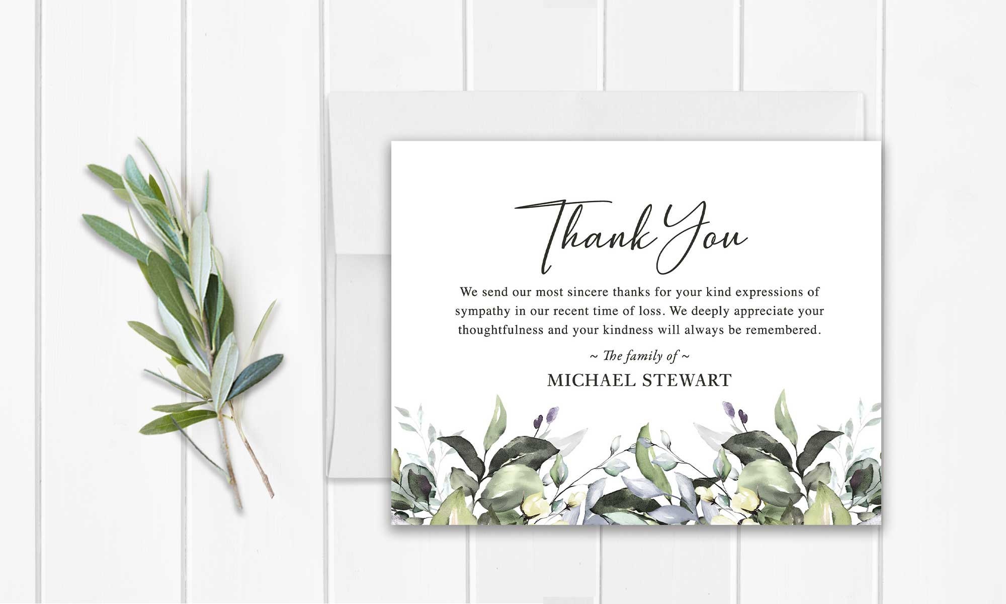 Funeral Thank You Cards Printable Funeral Thank You Notes - Etsy