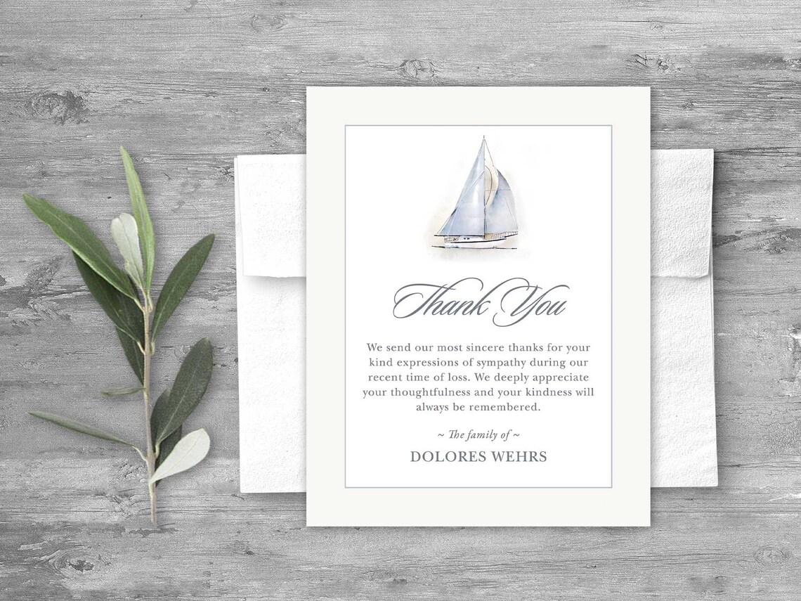 Sympathy Acknowledgement Cards Funeral Thank You and - Etsy