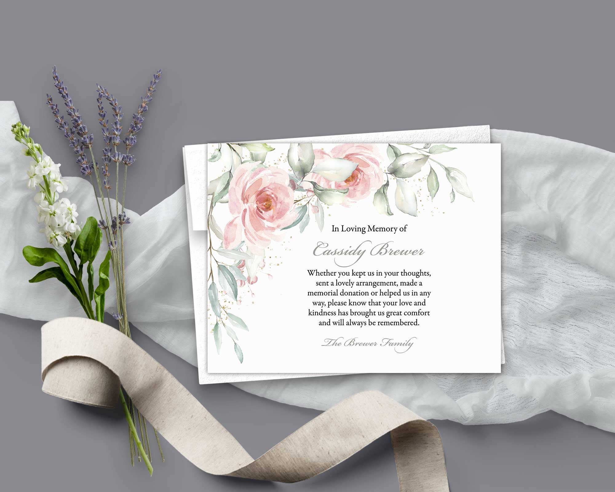 Sympathy Acknowledgement Cards Funeral Thank You and - Etsy