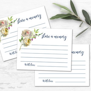 Share a Memory Card Funeral Printable Share a Memory Favorite Memories ...