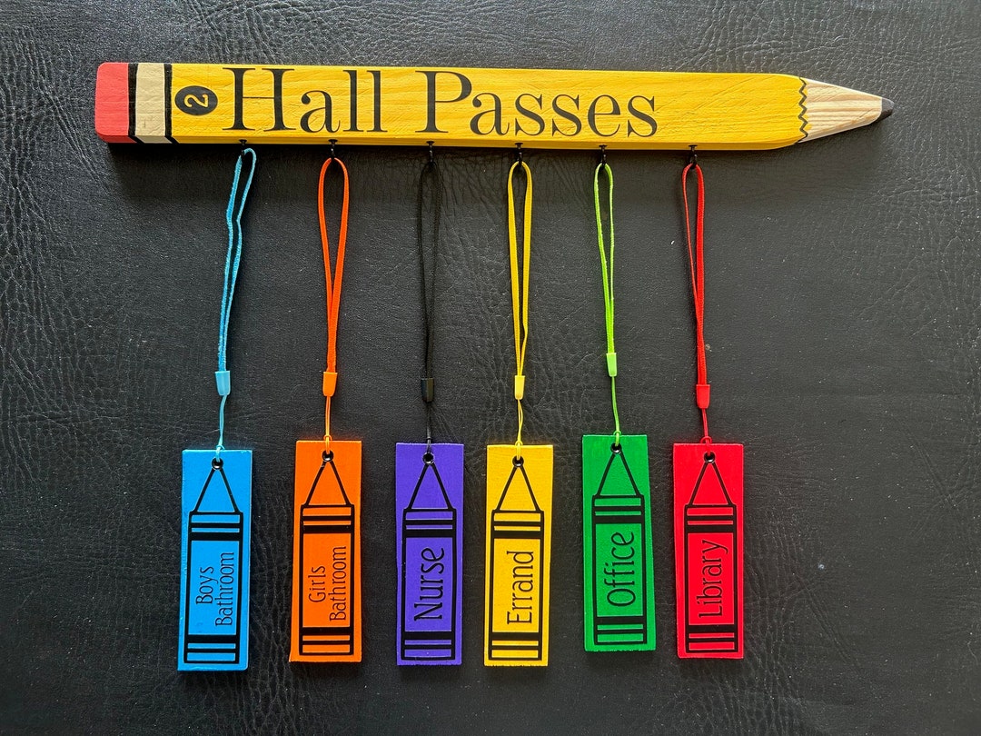 School Hall Pass Sign Giant Pencils - Etsy