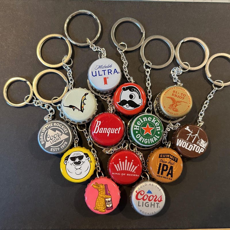 Bottle Cap Keychain - Etsy