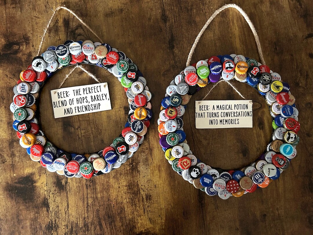 Beer Cap Wreath With Fun Sayings - Etsy