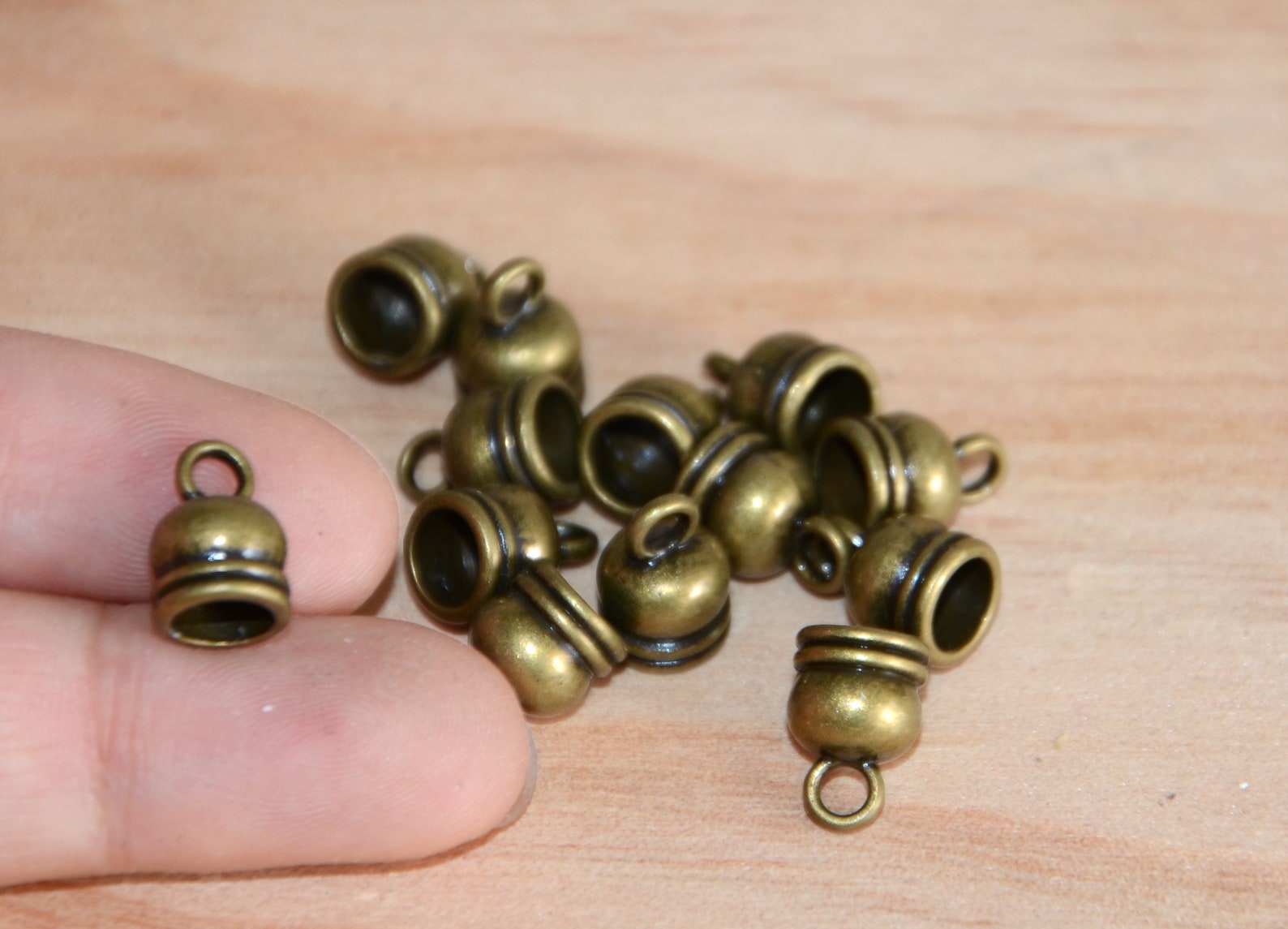 A Set of 20g Bronze Terminal Pieces-antique Bronze 5mm Round - Etsy