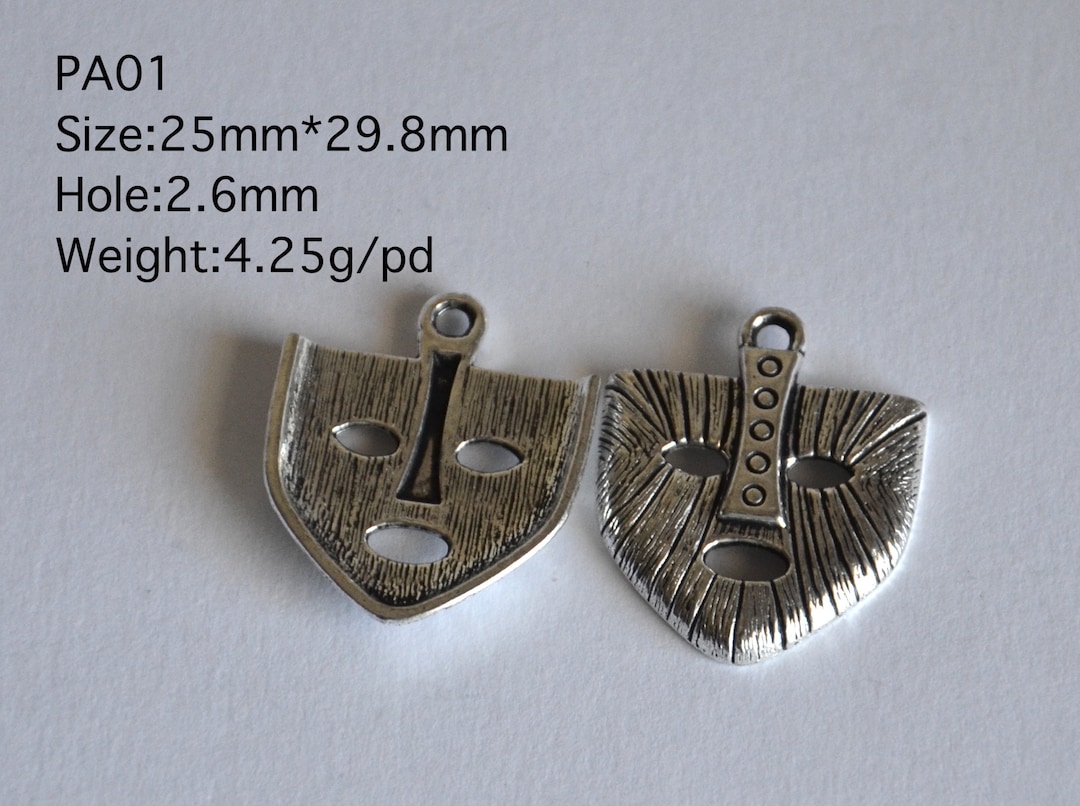 A Set of 4 Pieces Face Charms-antique Silver Pendant-diy Jewelry ...