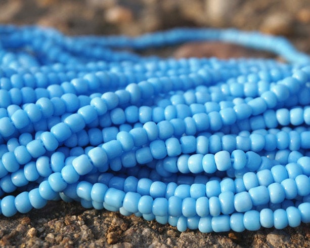 One String Pale Blue Glass Beads-turquiose Blue Seed Beads-diy - Etsy UK