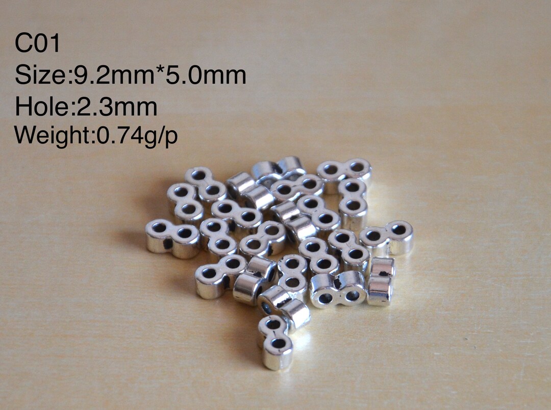 A Set of 30g Double Holes Beads, Connector Beads, Alloy Double Holes ...