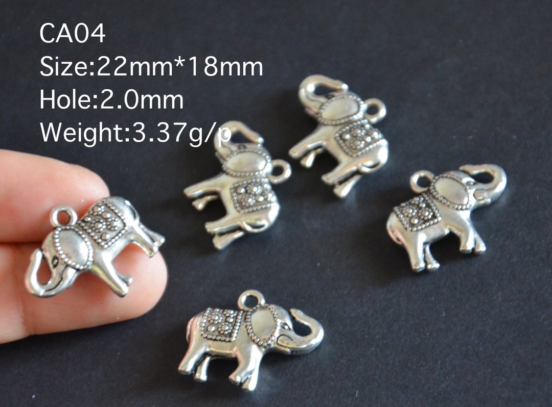 A Set of 20g Small Elephant Shape Charm- Carved Elephant Charms-antique ...