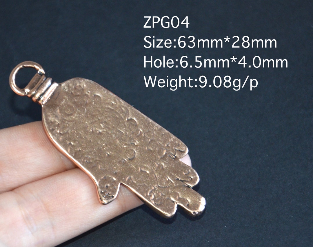 A Set of 2 Pieces High Quality Brass Hand Shape Pendant-ancient Gold ...