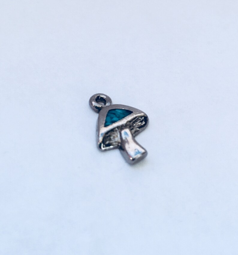 Tiny Turquoise Sterling Silver Mushroom Charm - Gifts - Jewelry ...