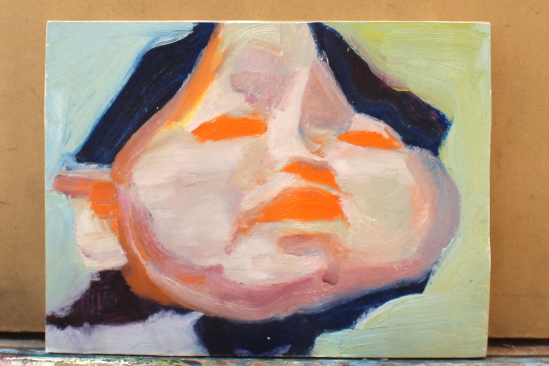 Oil Painting Distorted Face - Etsy