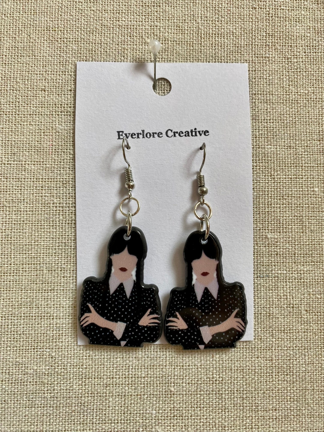 Wednesday Addams EARRINGS Creepy Scary Horror Character Movie Tv Show ...