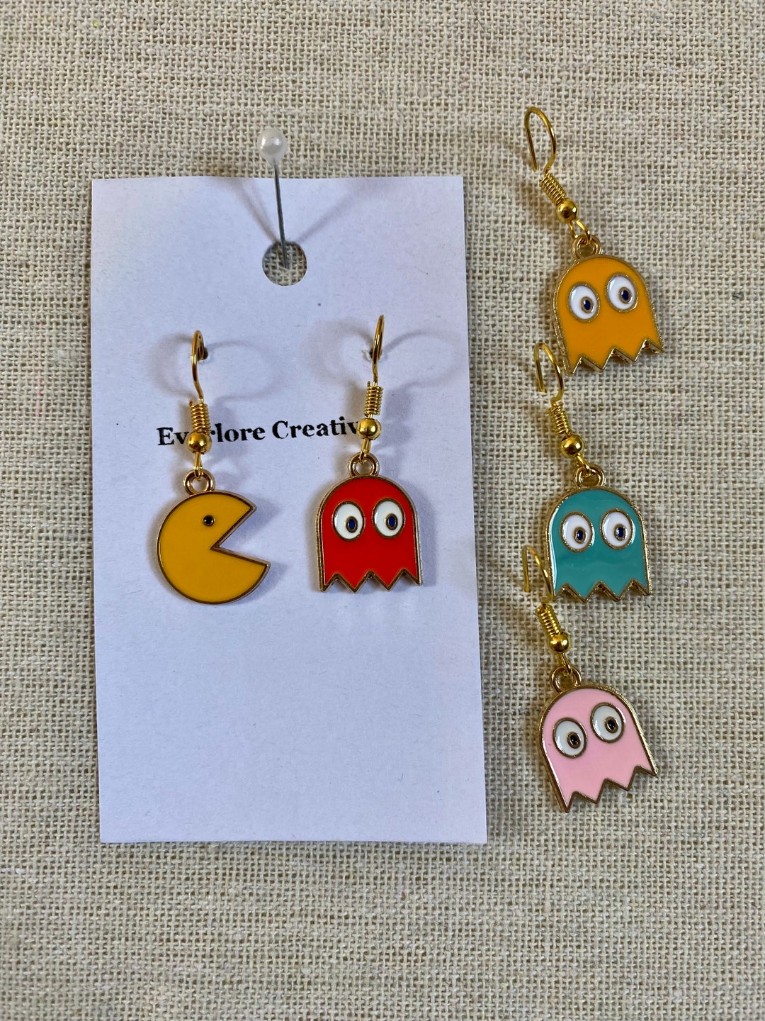 Video Game EARRINGS Arcade 80s 90s Man Ghost Maze - Etsy