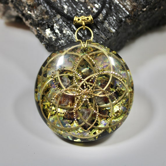 Super Seven Torus Flower Orgonite Pendant Orgone Generator - Etsy