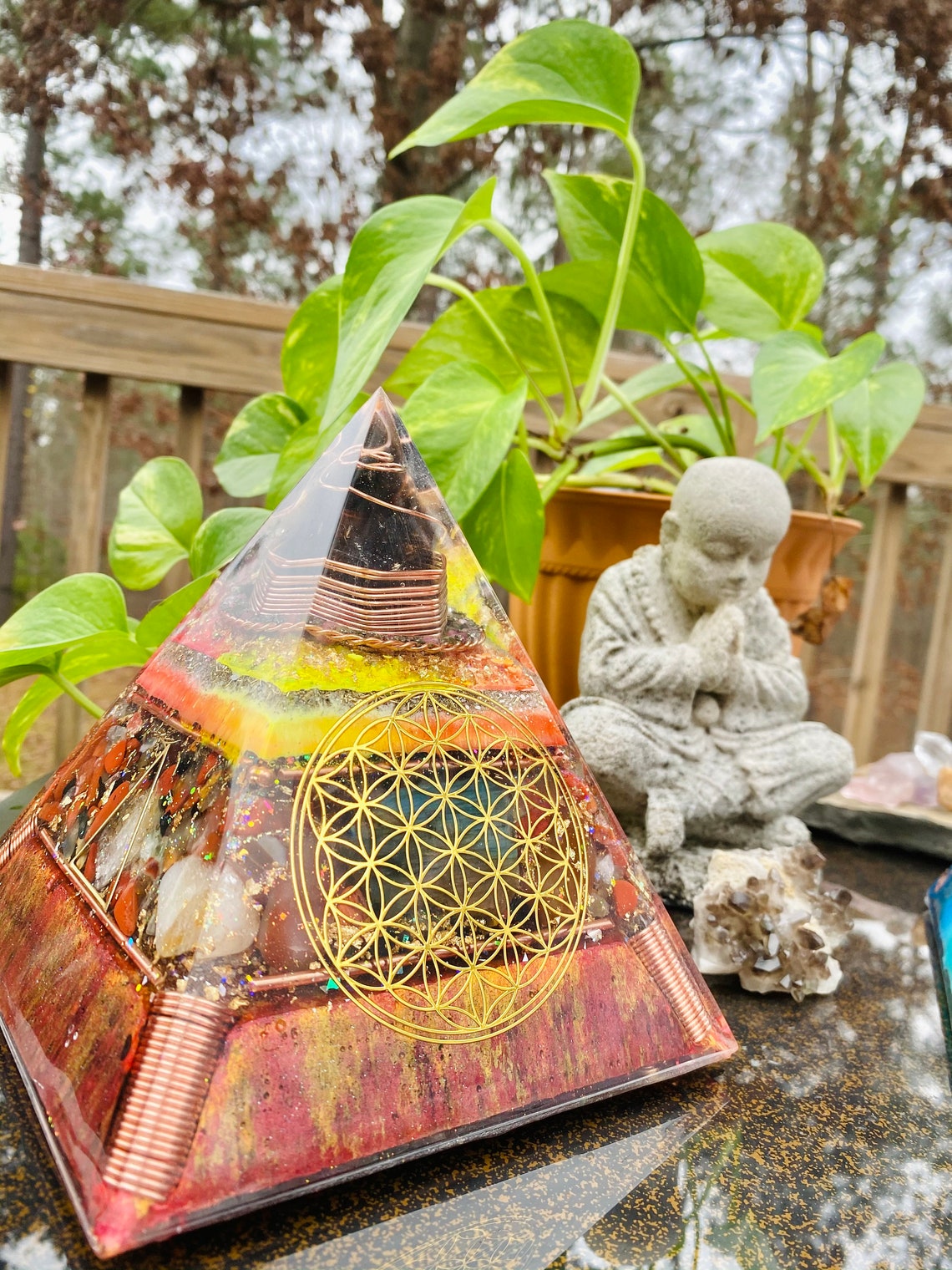 CUSTOM LARGE Orognite Pyramid - Orgone Generator - Authentic Orgonite ...