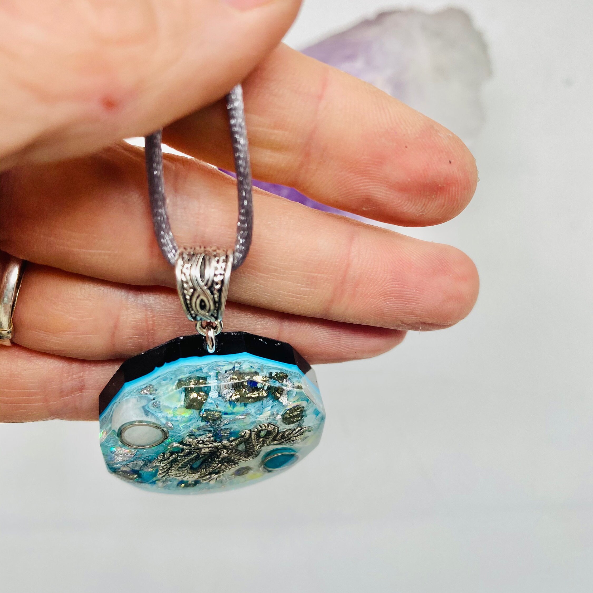 Dragon Yin Yang Orgonite Pendant Orgone Generator Gold - Etsy