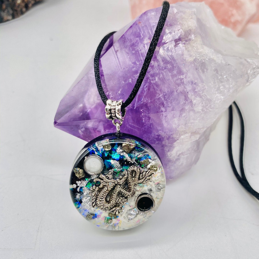 Dragon Yin Yang Orgonite Pendant | Dreamwork Balance | EMF Protection ...